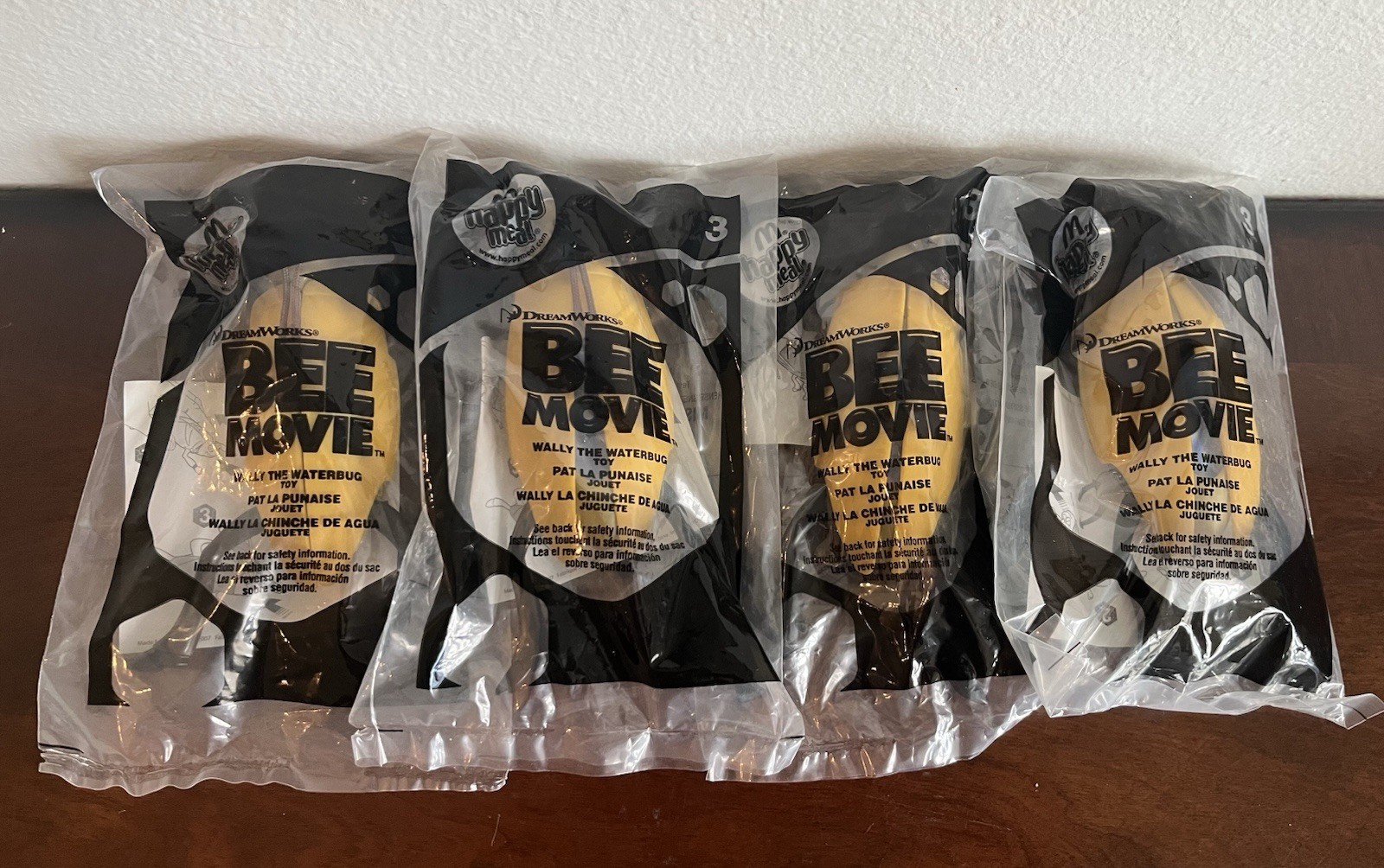 (4) 2007 McDonald's Happy Meal - Bee Movie - Wally the Waterbug Toy #3 ...