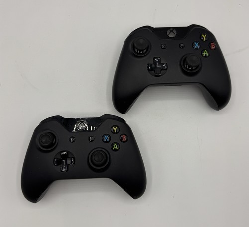 Two 2 Microsoft OEM Xbox One Black Wireless Controllers | eBay