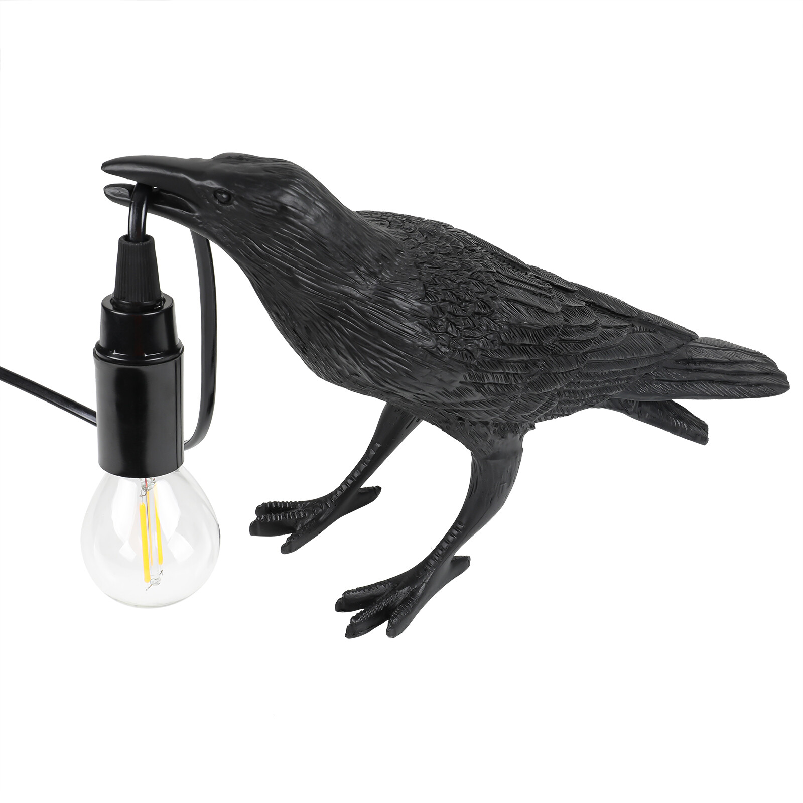 Resin Bird Desk Lamp Bedroom Raven Table Lamp Light Art Deco with 110V ...
