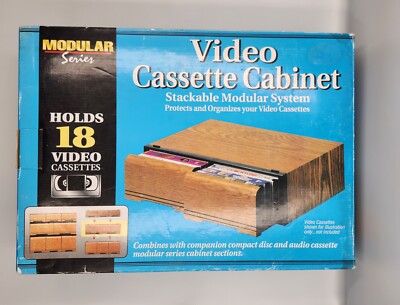 Modular Series Video Cassette Faux Wood Cabinet Holds 18 Videos New | eBay