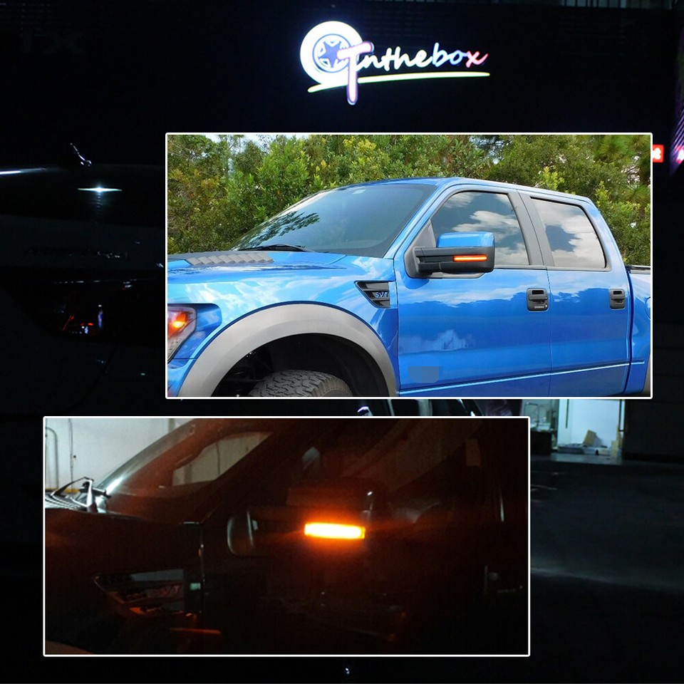 Clear Lens Amber LED Side Mirror Marker Lights For 09-14 F-150, 10-14 ...