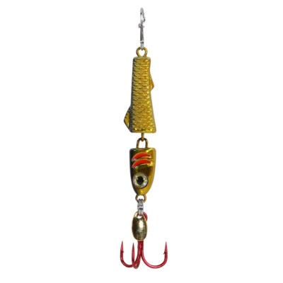 Clam Jointed Pinhead Pro 1/32 oz - Gold Holo - #16 Treble Hook Ice Jig ...
