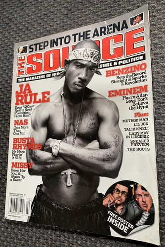 Vintage THE SOURCE MAGAZINE JA RULE COVER Feb 2003 Nas, EMINEM POSTER ...