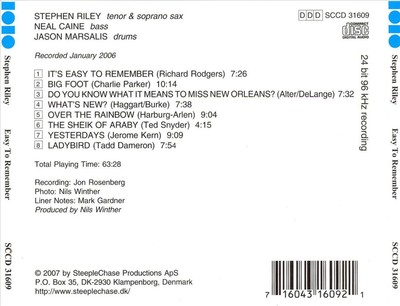 STEPHEN RILEY - EASY TO REMEMBER NEW CD 716043160921| eBay