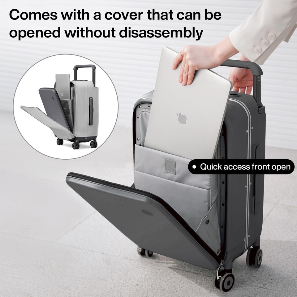 Carry On Luggage Wide Handle Luxury Design Rolling Travel Suitcase PC ...