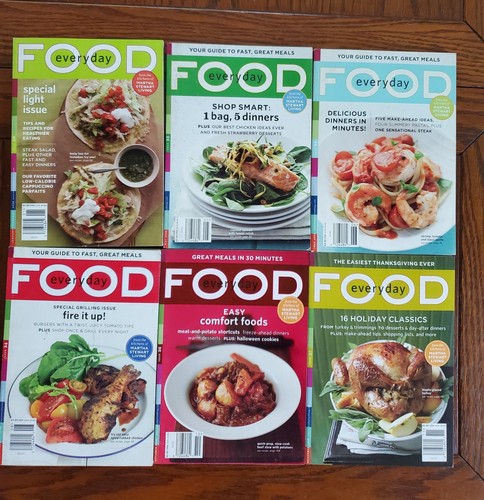 Martha Stewart's Everyday Food Magazines (Issues 29,32,33,34,36,37 ...