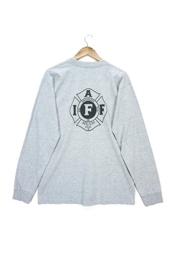 Vintage Indiana Firefighters PAC Tee Made in USA BAYSIDE Long Sleeve T ...