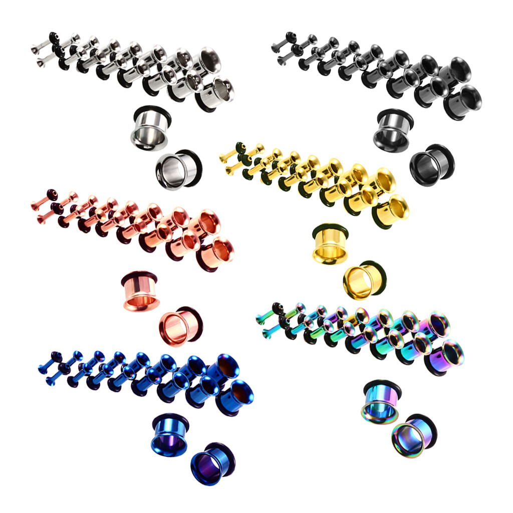 Ear Stretching Kit 14g 00g Ear Stretching Kit Stainless Steel Rainbow