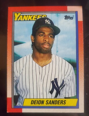 Deion Sanders 1990 Topps Rookie Card #61 Rare New York Yankees HOF ...