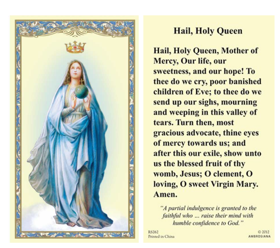 5 Prayer Cards for Saying Rosary & Pamphlet Our Father Hail Mary ...