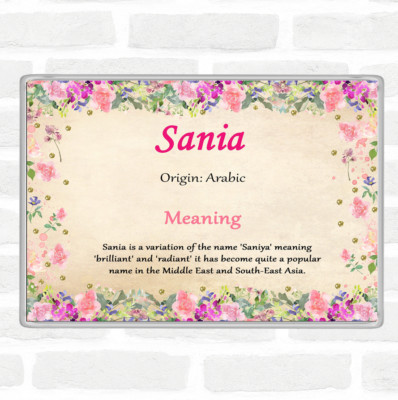 Sania Name Meaning Jumbo Fridge Magnet Floral | eBay UK