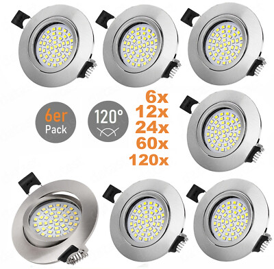 6x LED Einbau Strahler 5W Einbauleuchten Decken Leuchte Set Einbau Spot ...