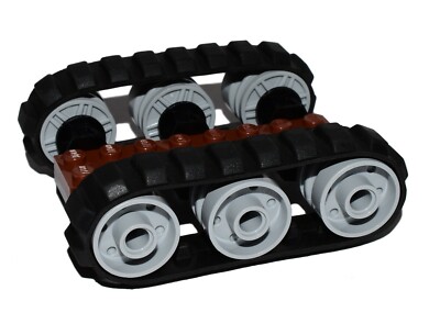 LEGO 2 x Black Rubber Caterpillar Treads + 6 Drive Wheels SMALL digger ...