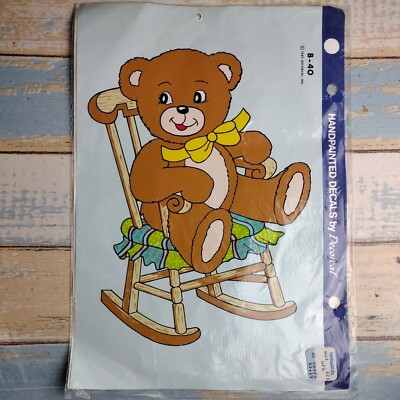 1989 hand painted decal by Decoral Nursery Room Decor B-40 Teddy Bear ...