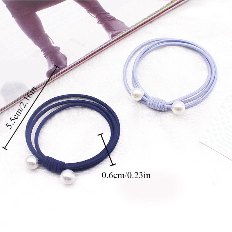 1PC Simple Knotted Pearls Hair Ring Hair Ties Ponytail Rubber Band Hair ...