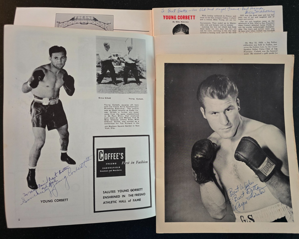 Vintage 1960's-80's Boxing Booklets, Autographs, Young Corbett | eBay
