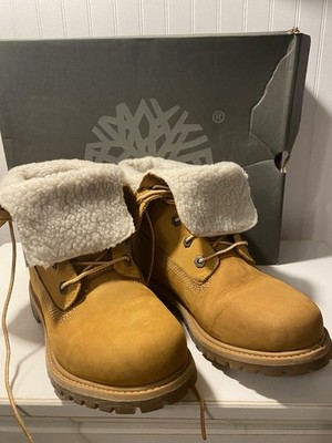 Timberland Womens Authentic Waterproof Roll Fold-Down Teddy Fleece ...