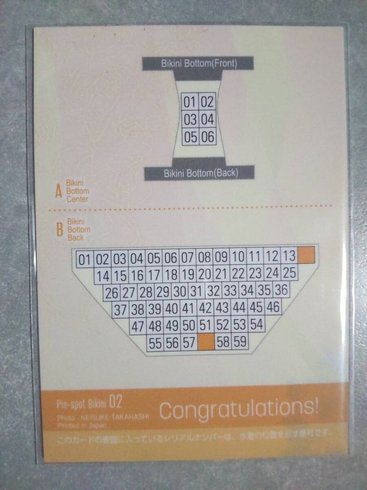 Matsumoto Muka Bottom Back 33/59 Pinspot Bikini Card Hits Hit'S Pin ...