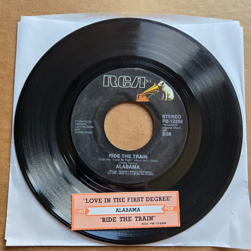 ALABAMA Love In The First Degree/Ride The Train 45 7" Record Vinyl ...