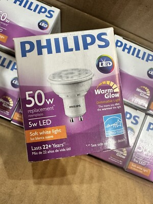 10 qty bulbs- Philips 457655 5w LED Soft White 50W replacement Dimmable ...