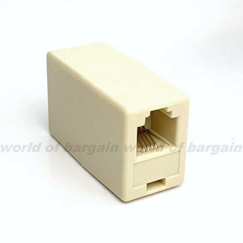 6P4C RJ11 Coupler Telephone Cord Phone Line Jack Adapter Extension ...