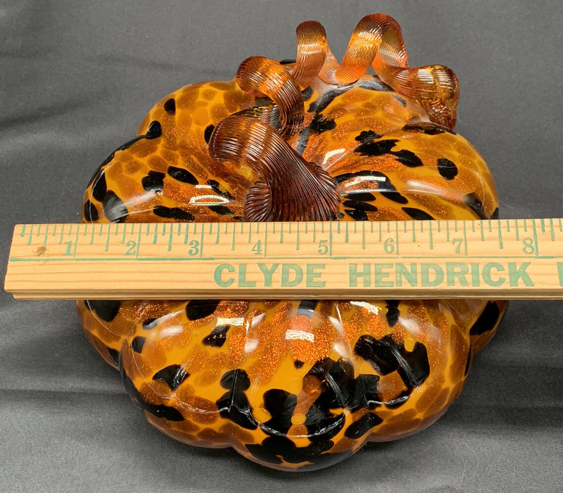 Art Glass Pumpkin Gourd Cascading Stem Fall Autumn Halloween Decor 8 ...