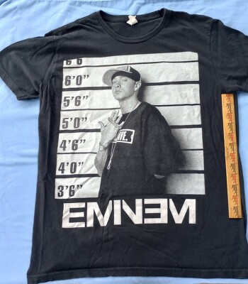 Eminem Shirt Medium LINE UP Slim Shady Detroit Police Department Mug ...