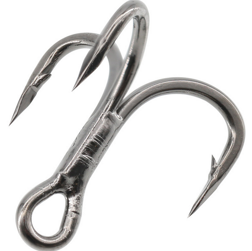 50-Pcs Fishing Hook 6X Strong High Carbon Steel Sharp Treble Hooks Size ...