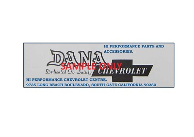 DANA CHEVROLET DEALERSHIP DECAL WINDOW STICKER GM | eBay Australia