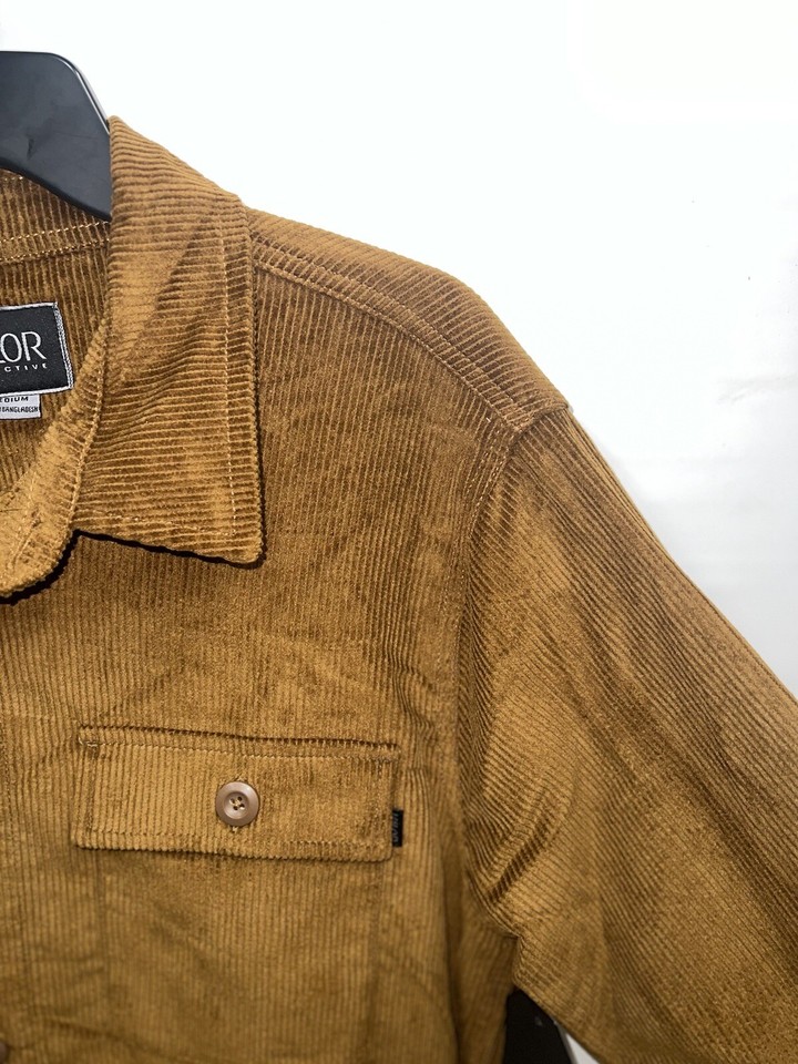 Valor Collective Jacket Mens Medium Brown 100% Cotton Corduroy Long ...