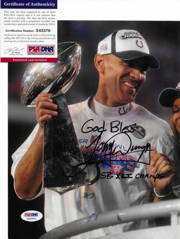Tony Dungy Indianapolis Colts Signed 8X10 Photo Autographed PSA/DNA COA ...