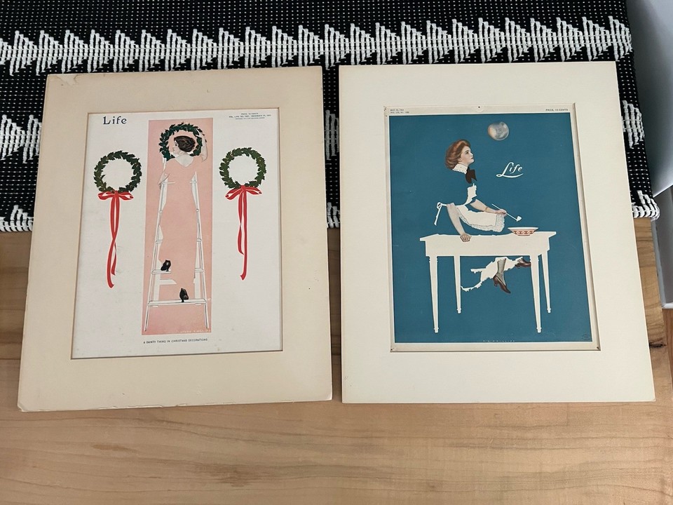 Set Of 9 Vintage Coles Phillips Life Magazine Covers Matted 1900s ...