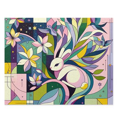Puzzle (500 pieces) Cute Fun Cubist Bunny Hummingbirds Star-Shaped ...