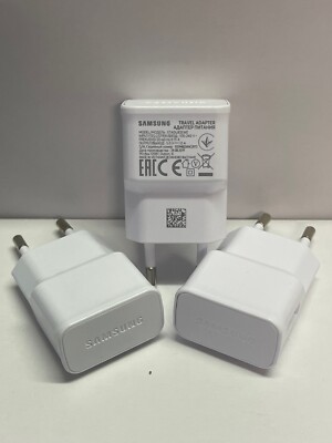 3x Original Genuine Samsung EU Charger Adapter Plug ETA0U83EWE 2 Pin ...