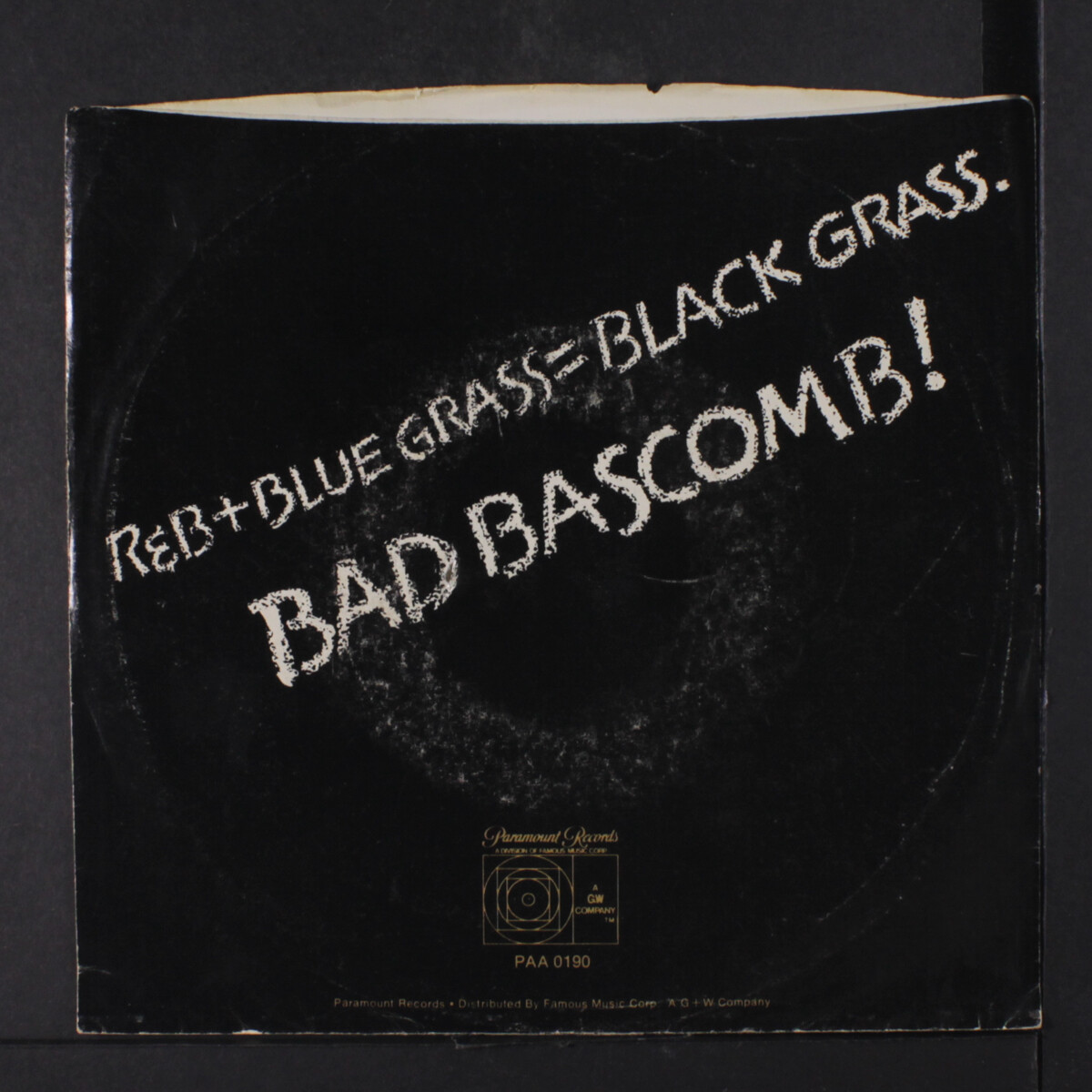 BAD BASCOMB: black grass / mono Paramount Records 7" Single 45 RPM | eBay