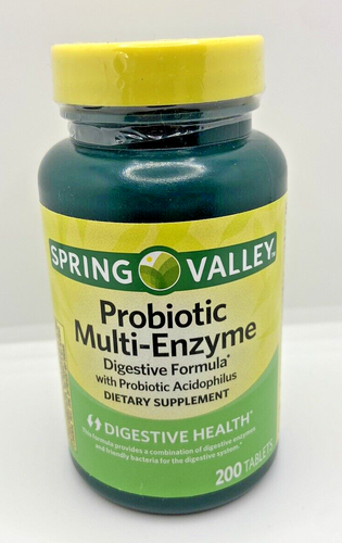 Spring Valley Probiotic Multi-Enzyme Digestive Formula Tablets 200 Ct ...