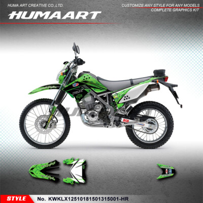 Motocross Full Vinyl Custom Sticker Decal Graphics Kit for KLX 125 150 ...