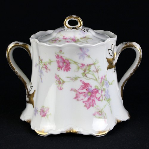 Haviland Limoges Schleiger 224C Pink & Lavender Floral Covered Sugar, 4 ...