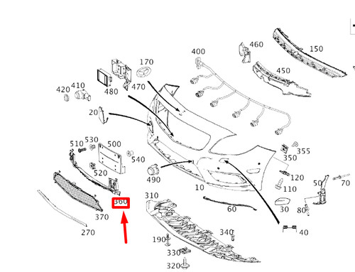 NEW MERCEDES-BENZ CLA C117 FRONT BUMPER AREA COVER A1178852522 ORIGINAL ...