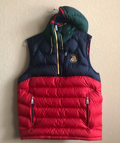Polo Ralph Lauren Big Crest Cookie Patch Hooded Pullover Puffer Vest ...