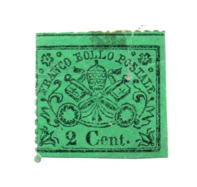 Roman States STAMP 1867 FRANCO BOLLO POSTALE 2 Cent. | eBay