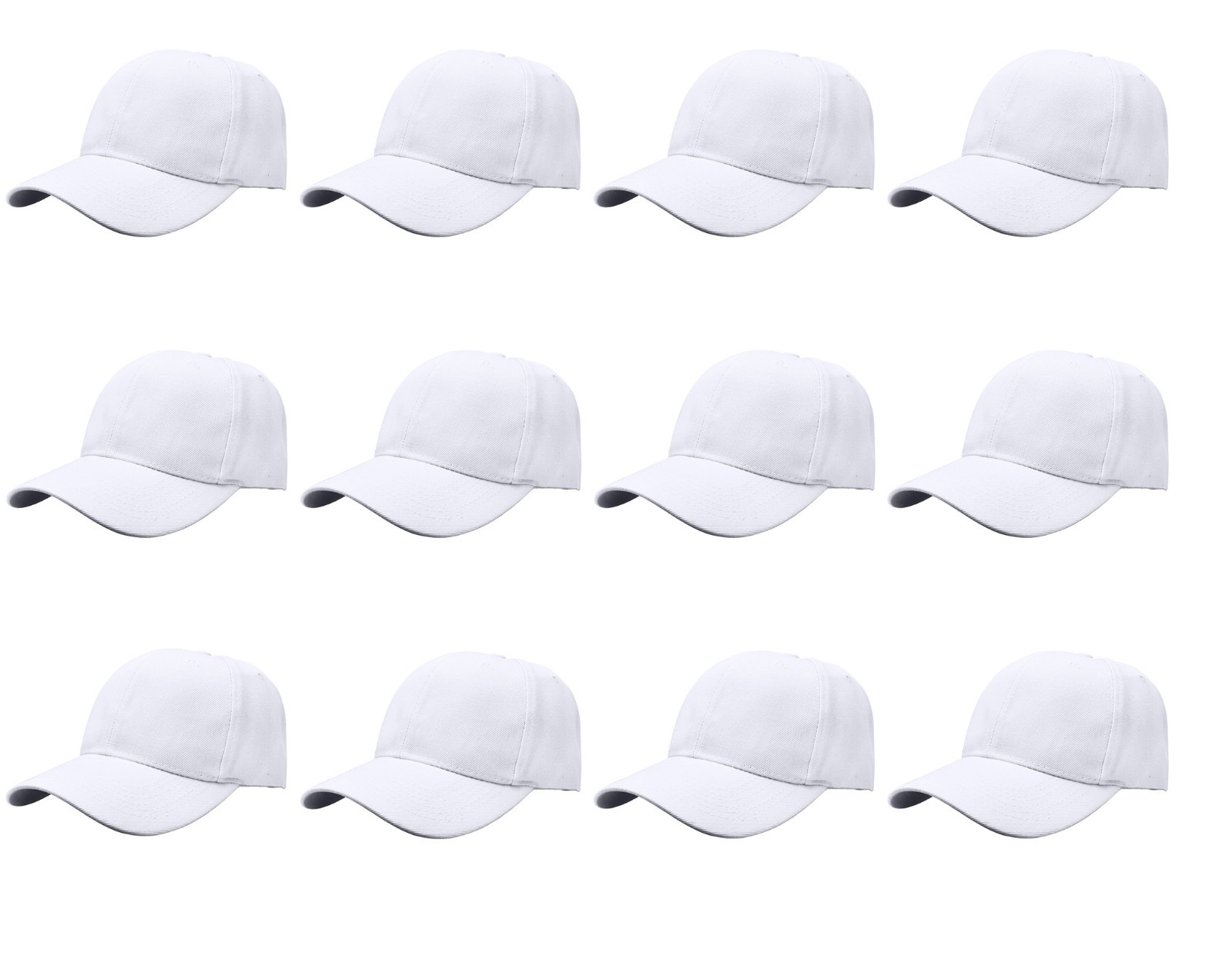 Plain Blank Solid Adjustable Baseball Cap Hats wholesale lot 12pcs | eBay