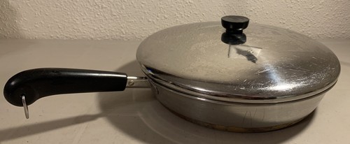 Vintage Revere Ware 12” Skillet Frying Pan Copper Clad Stainless Steel ...