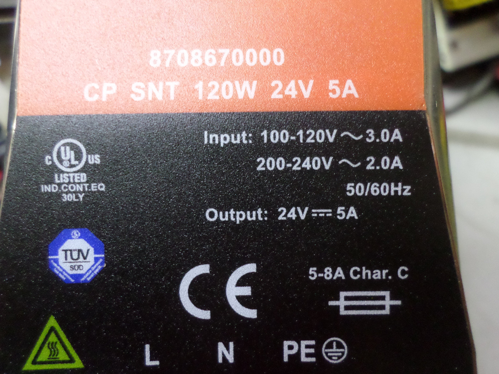 WEIDMULLER -- POWER SUPPLY 5AMP 24VDC 120W OUTPUT -- 8708670000 | eBay UK