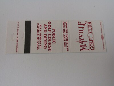 Ai122 Matchbook Cover Mayville Golf Course WI Wisconsin | eBay