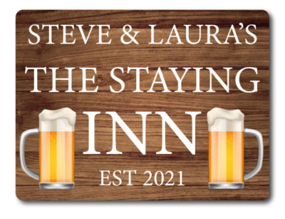 Personalised The Staying Inn Bar Sign Metal Plaque Gifts, Bar, Kitchen ...