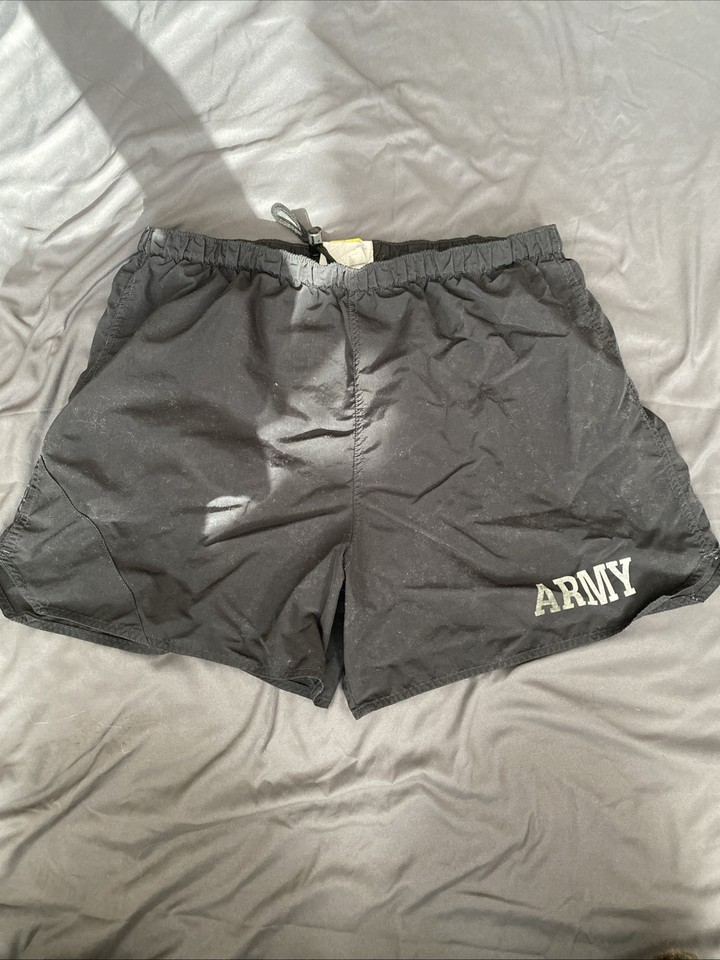 Army Shorts Mens Size M - Black Physical Fitness Uniform Gym Running ...