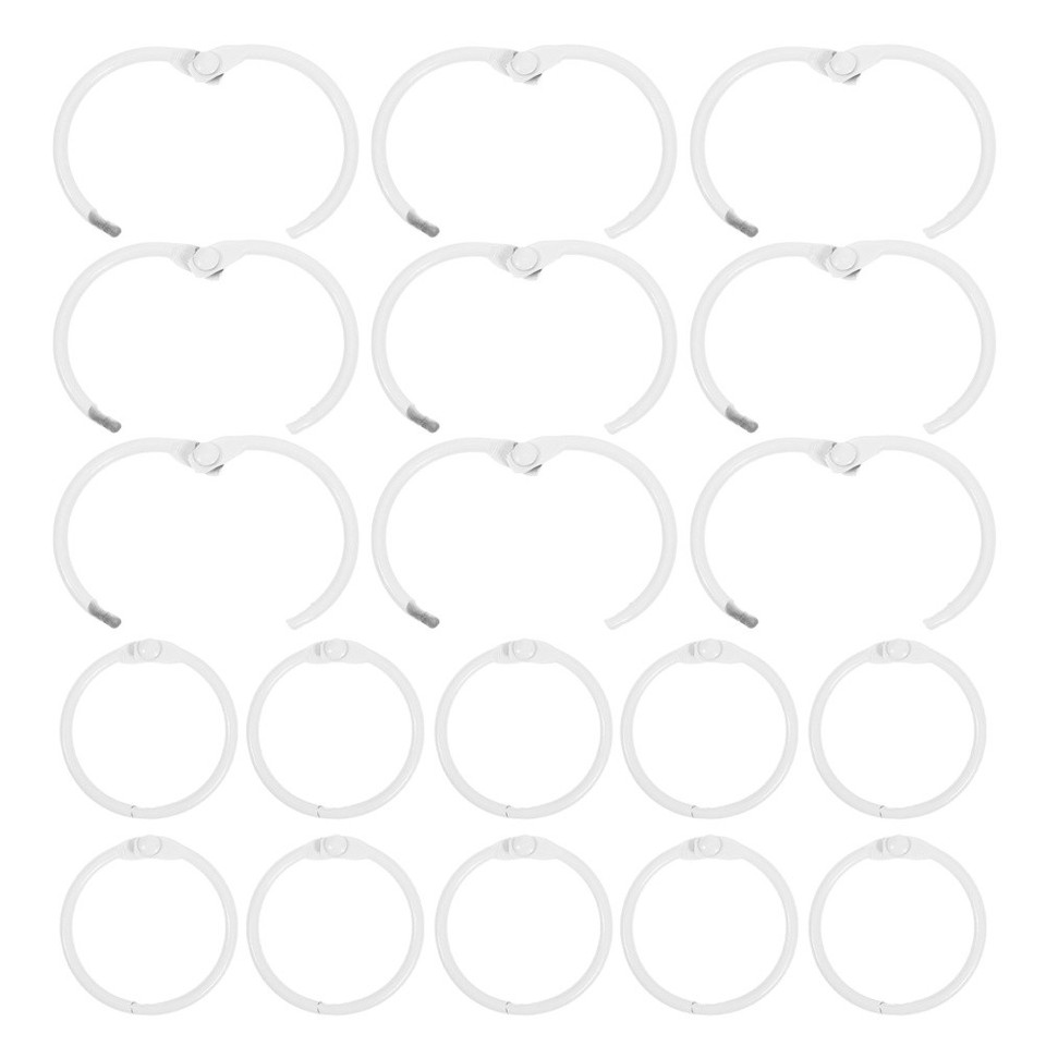 60pcs 25mm Loose Leaf Binder Rings Metal Book Ring Clips for Flashcards ...