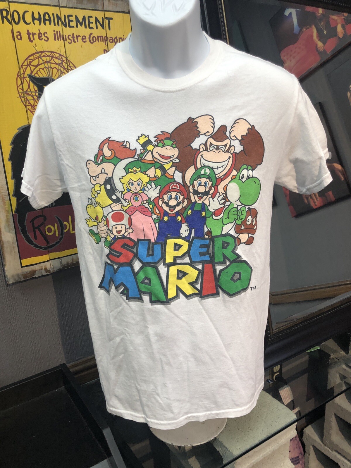Super Mario small white T-shirt video game Nintendo M… - Gem