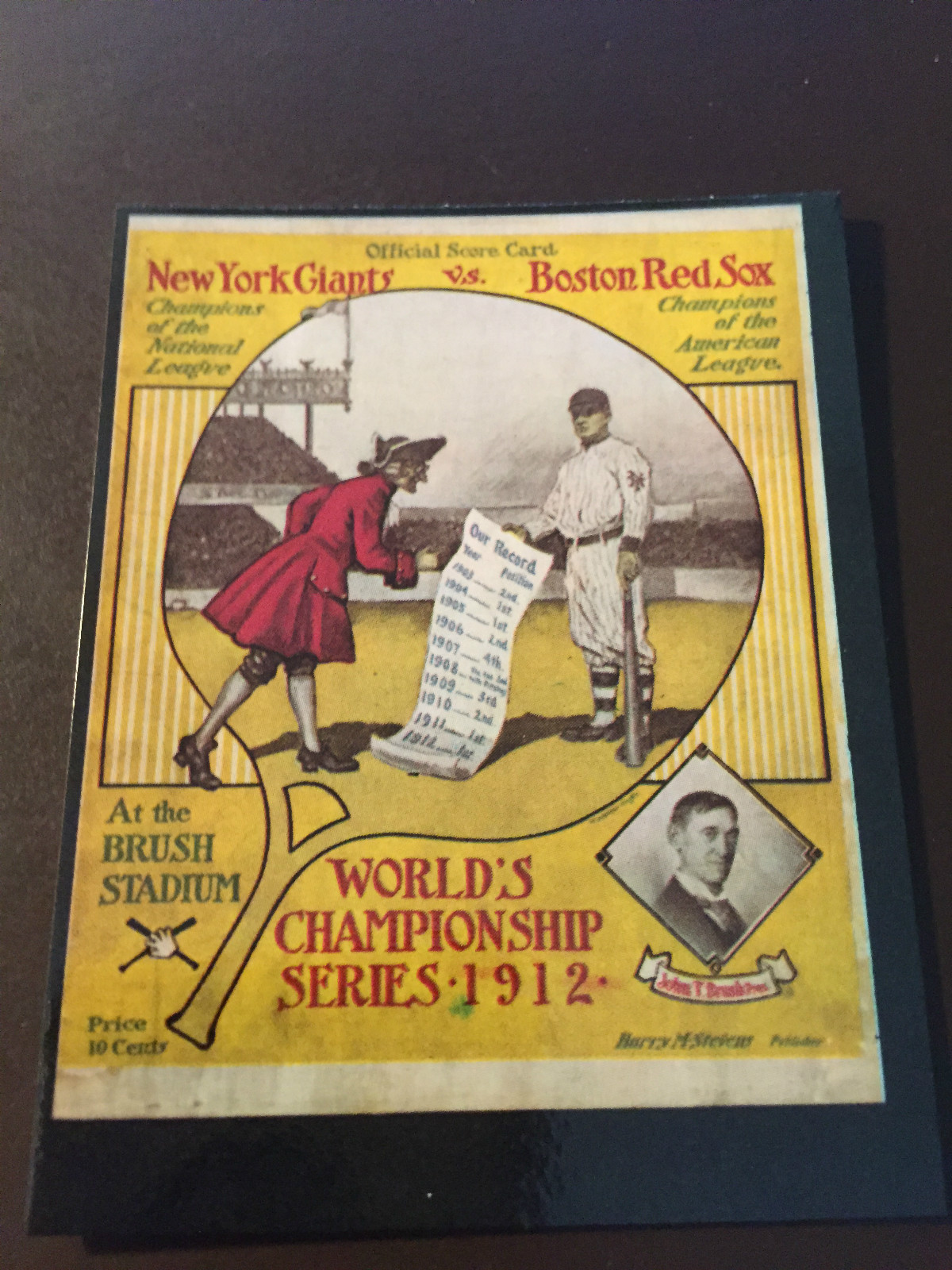 New York Giants vs Boston Red Sox 1912 World Series program BASEBALL ...